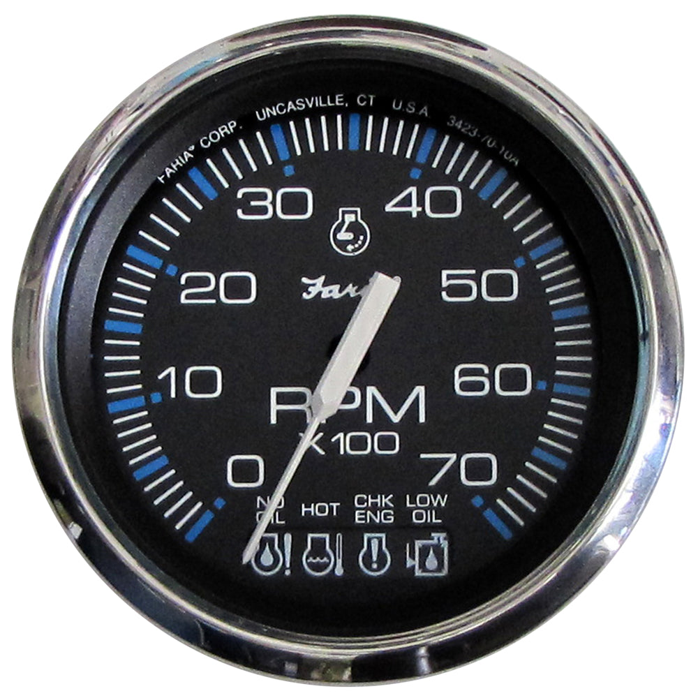 Faria Chesapeake Black SS 4" Tachometer w/Systemcheck Indicator - 7000