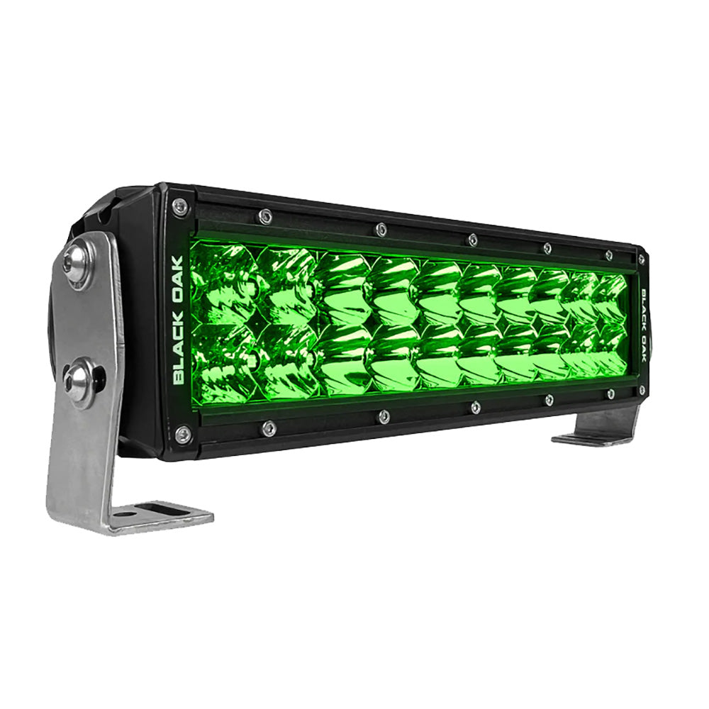 Black Oak 10 Green LED Hog Hunting Light Bar Combo Optics Black Housing ...