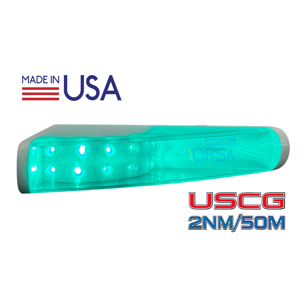 SI Flush Mount LED Navigation Light, Port/Red or Starboard/Green